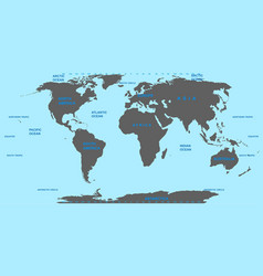 World map with climate zones equator and tropic Vector Image