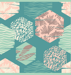 Trendy sea seamless pattern with hand texture Vector Image