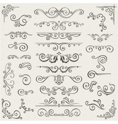 Calligraphic flower design elements and page decor vector by ...