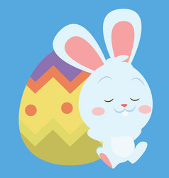 Easter bunny with big egg art Royalty Free Vector Image