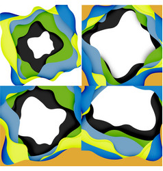 Abstract geometric pattern 3d paper layers cut Vector Image