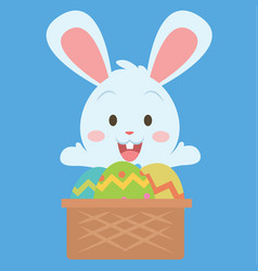 Easter bunny with big egg art Royalty Free Vector Image