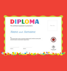 Colorful template for diploma Royalty Free Vector Image