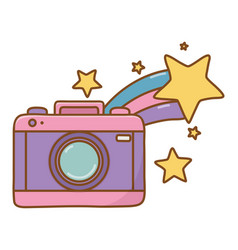 Colorful photo camera icon cartoon style Vector Image