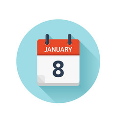 Calendar template with red hibiscus for january Vector Image