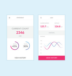 Flat linear graph chart Royalty Free Vector Image