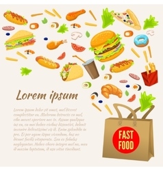 Menu card template for fast food meals Royalty Free Vector
