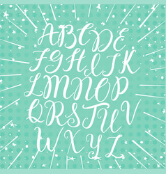 Hand drawn alphabet calligraphy letters Royalty Free Vector