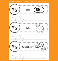 Alphabet letter y education vocabulary Royalty Free Vector