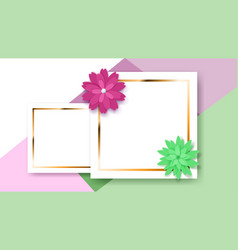 Rectangle frame with honey flowers and bees Vector Image