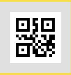 Qr code in red scanning frame isolated on white Vector Image