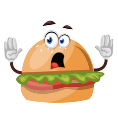 Cute cartoon burger thumb up Royalty Free Vector Image