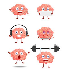 Brain cartoon set Royalty Free Vector Image - VectorStock