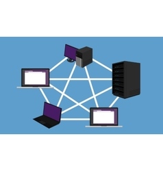 Network topology lan objects icon design router Vector Image
