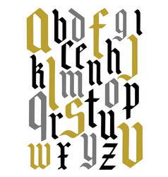 Gothic alphabet medieval font Royalty Free Vector Image