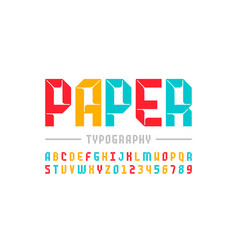 Paper style font design Royalty Free Vector Image
