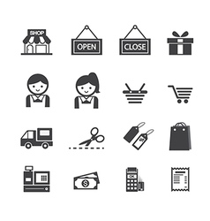 Shopping mall or store icon set Royalty Free Vector Image