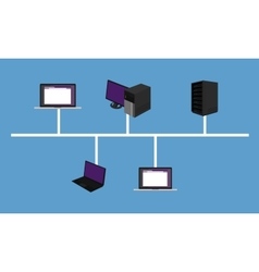 Network topology lan objects icon design router Vector Image