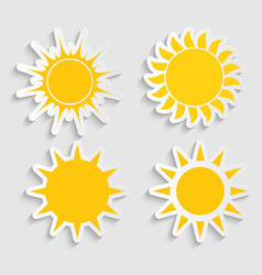 A sticker template with the sun in cartoon style Vector Image