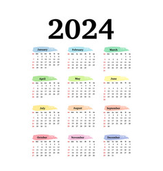 2024 year lunar calendar moon phases cycle Vector Image