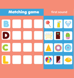 Matching children educational game match objects Vector Image