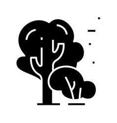 Public park icon tree with bench sign Royalty Free Vector