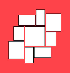Geometric frame template for photo collage Vector Image