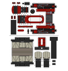 Paper model a vintage steam train Royalty Free Vector Image