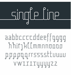 Continuous line font inline alphabet Royalty Free Vector