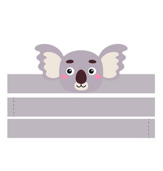 Printable elephant paper crown party headband die Vector Image