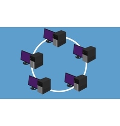 Network topology lan objects icon design router Vector Image