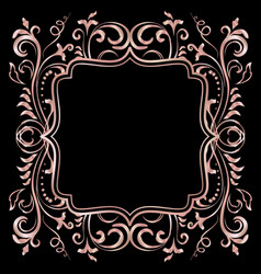 Vintage golden ornate florid frame with blank Vector Image
