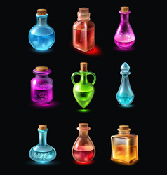 Magic potions icon set Royalty Free Vector Image