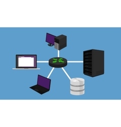 Network topology lan objects icon design router Vector Image