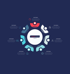 Pie chart infographic template 7 options Vector Image