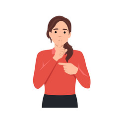 Lips hush silence finger gesture Royalty Free Vector Image