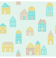 Cute houses pattern Royalty Free Vector Image - VectorStock