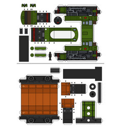 Paper model a vintage steam train Royalty Free Vector Image