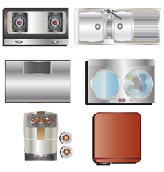 Office furniture top view set 6 Royalty Free Vector Image