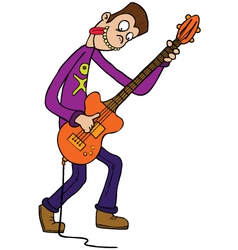 Cartoon man playing a guitar Royalty Free Vector Image