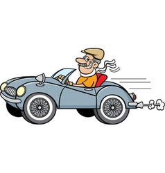 Cartoon man driving a car Royalty Free Vector Image