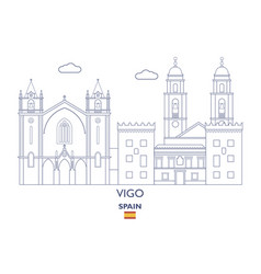 Spain santander architecture line skyline Vector Image