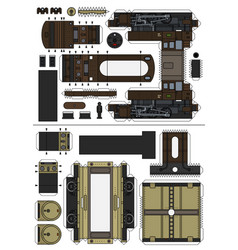 Paper model a vintage steam train Royalty Free Vector Image