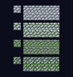 Pixel art set - 8 bit green Royalty Free Vector Image