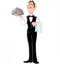 Cartoon waiter vector by Dazdraperma - Image #597847 - VectorStock