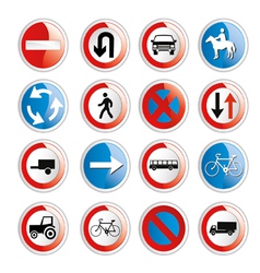 Road sign glossy set Royalty Free Vector Image