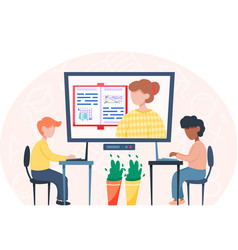 Math teacher teaching in classroom Royalty Free Vector Image