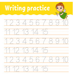 Trace number 8 handwriting practice learning Vector Image