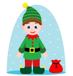 Christmas elf and Rudolph Royalty Free Vector Image