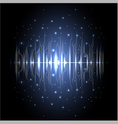 Abstract digital technology wave sound signal Vector Image